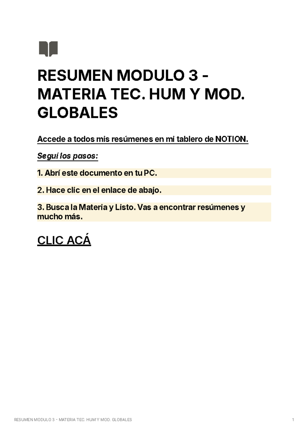 Resumen Completo Módulo 3 - TEC. HUM. Y MOD. GLOBALES - Studocu
