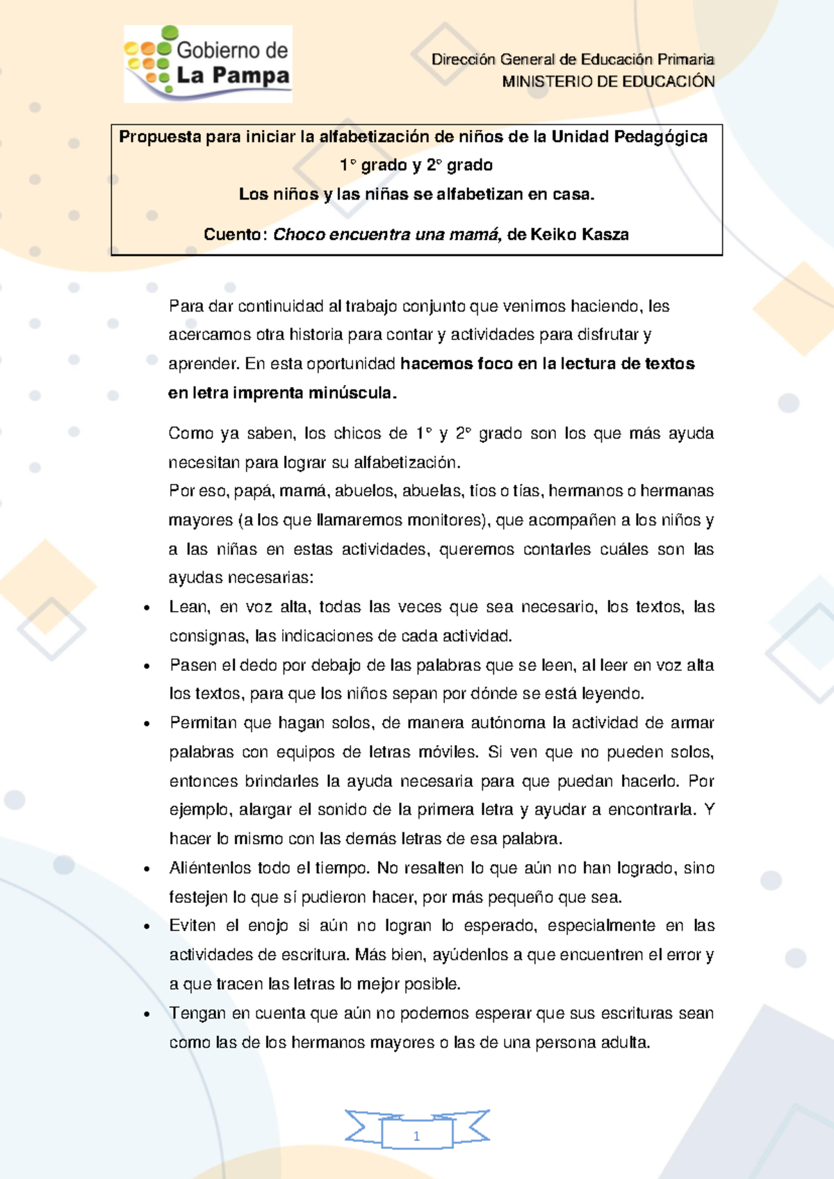 474283088 Propuesta de Lectura para 1° y 2° Grado: Choco y la Mamá - Studocu
