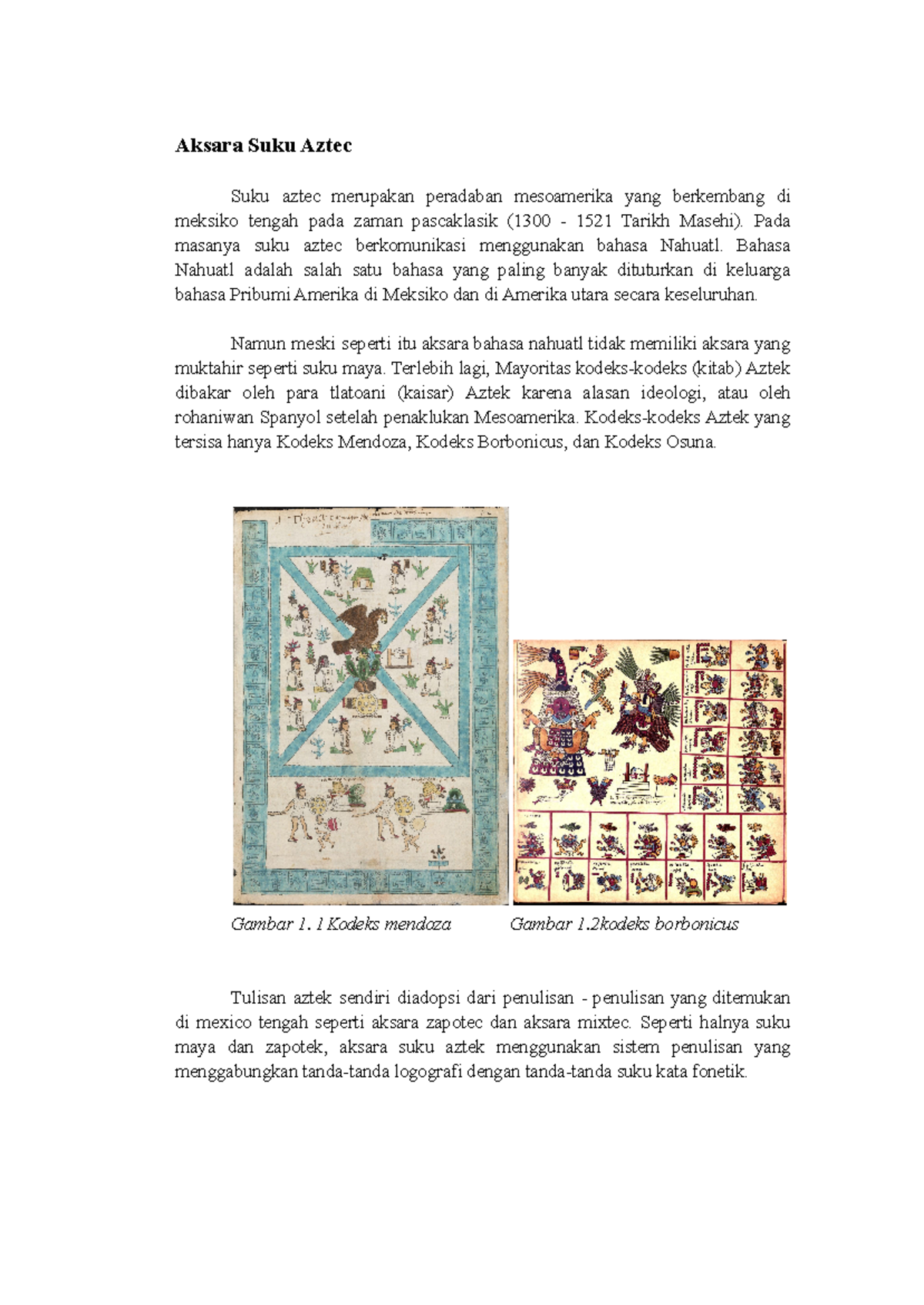 Aksara dan Sistem Penulisan Suku Aztec dalam Bahasa Nahuatl - Studocu