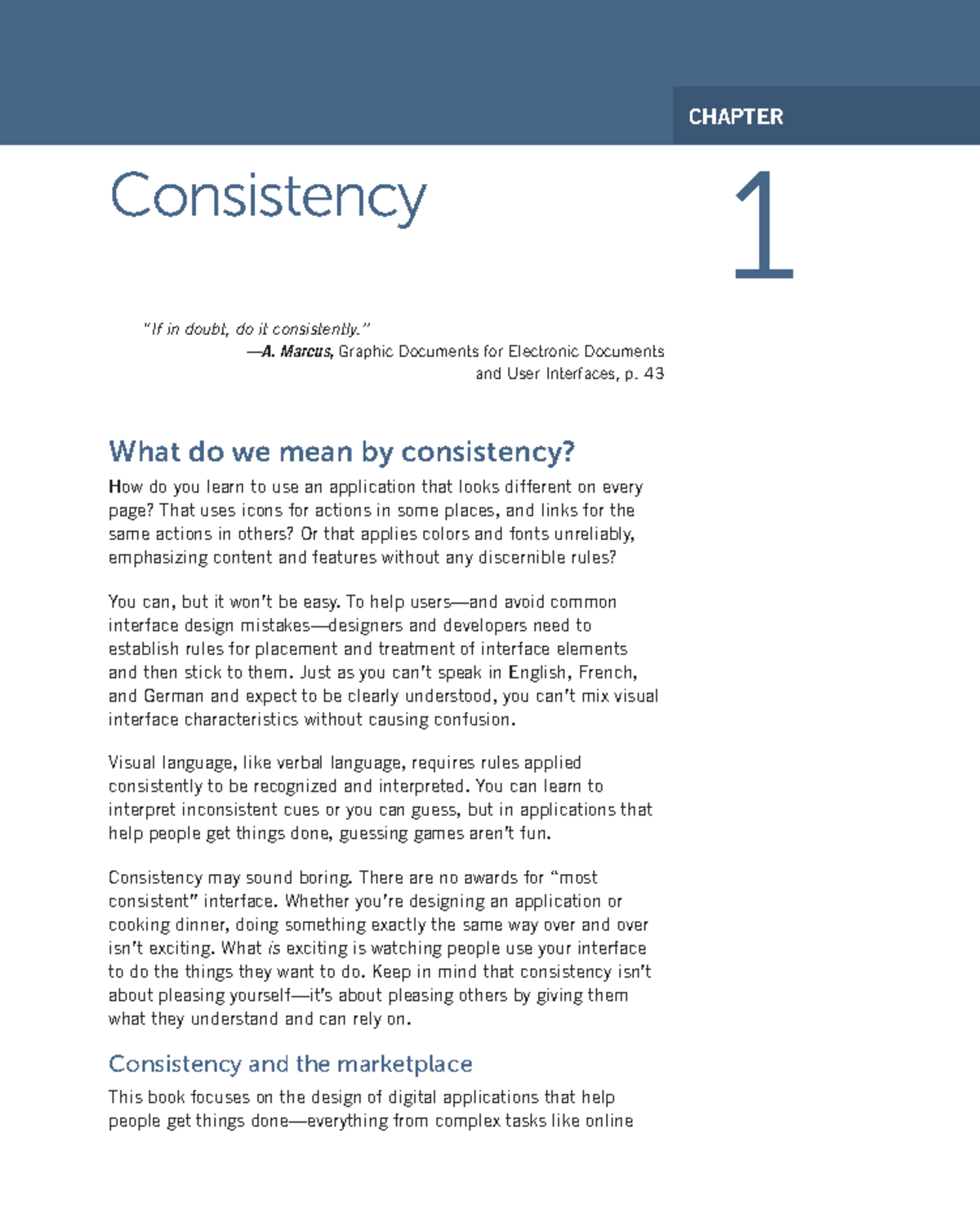CHAPTER 1: Consistency in Application Design - Visual Usability ...