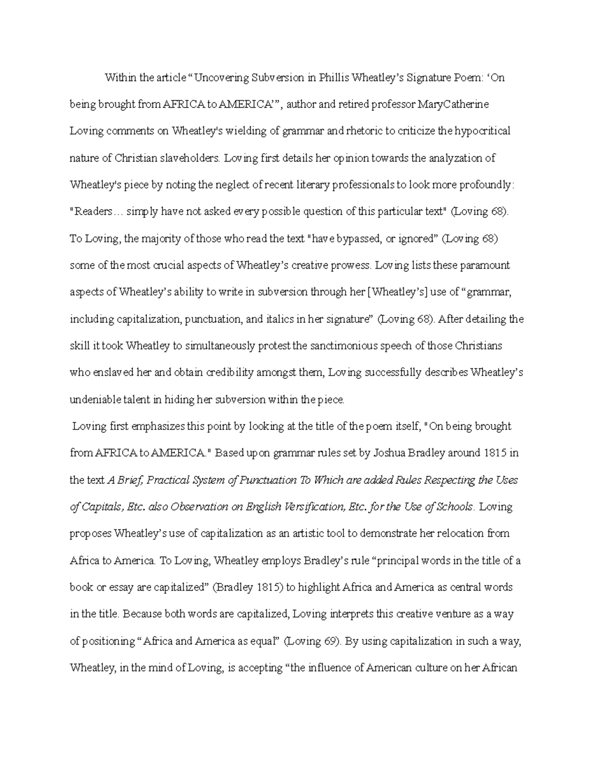 HUM Paper 2 - Within the article “Uncovering Subversion in Phillis ...
