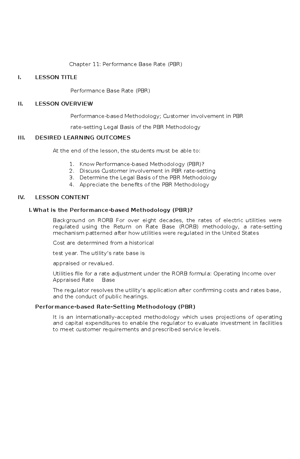 Electrical Engineering Law Learning Module 10 - Chapter 11: Performance ...