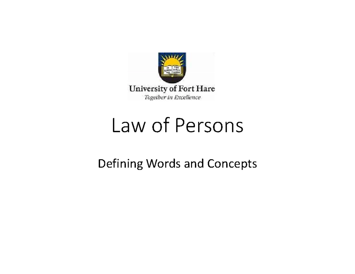 Comprehensive Guide to Law of Persons (LAW101): Key Concepts & Insights ...