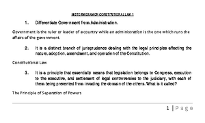 Consti 2 reviewer cruz - ,... - CONSTITUTIONAL LAW II REVIEWER (Cruz) I. INTRODUCTION ...