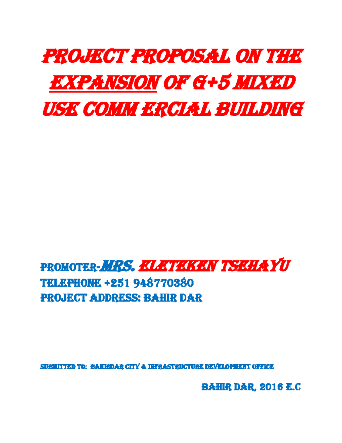Project Proposal for G+5 Mixed Use Building Expansion - Studocu