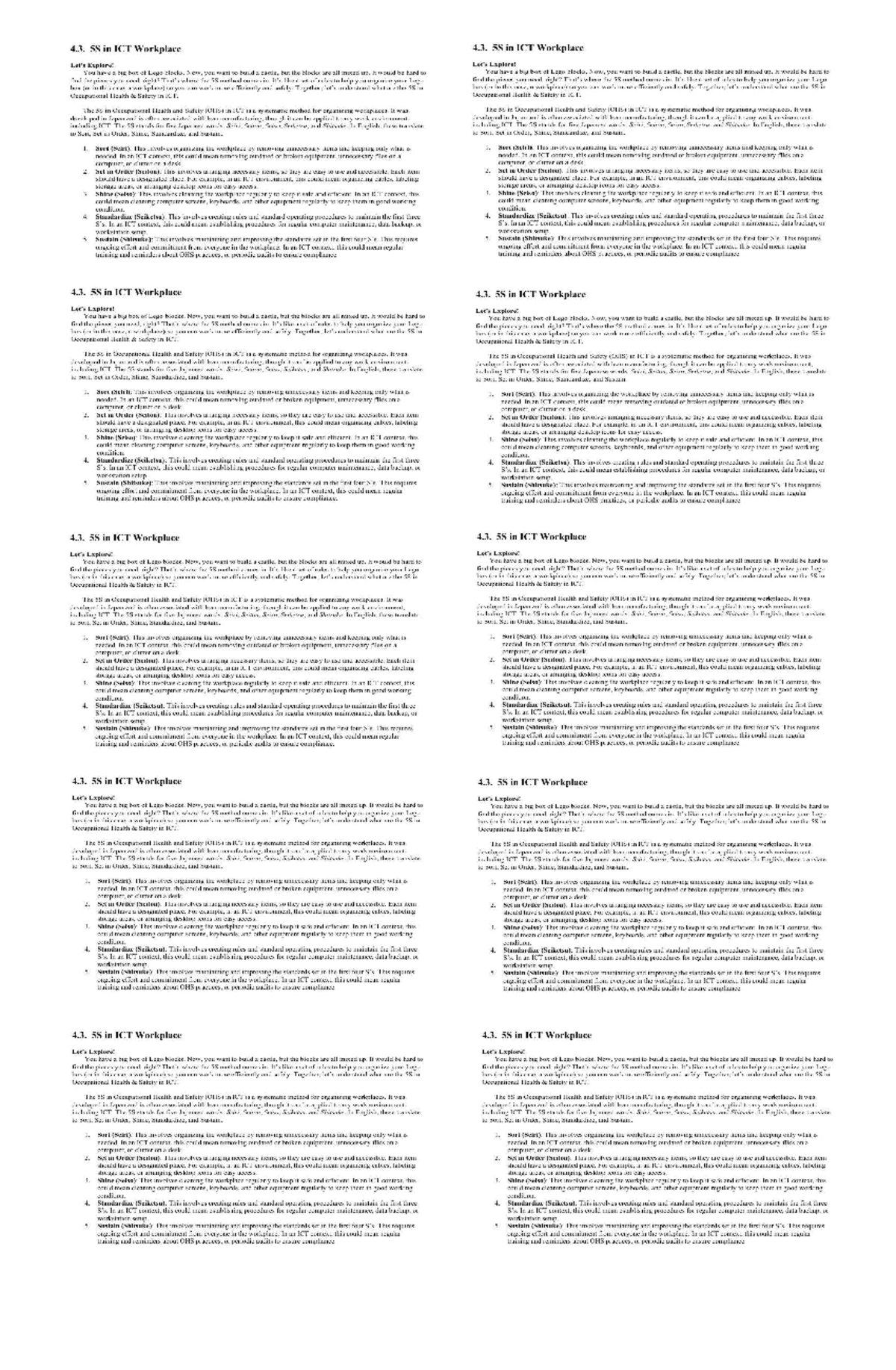 5S Methodology in ICT Workplace: Organizing for Efficiency and Safety ...
