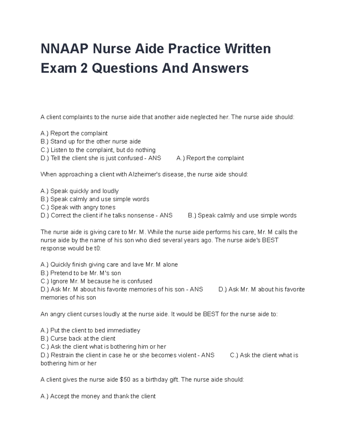 HCPCS Level II Coding: Exam Questions & Answers (D O C LA U R A 5 ...