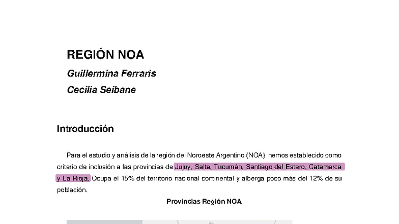 Región NOA: Análisis y Estudio de las Provincias del Noroeste Argentino ...