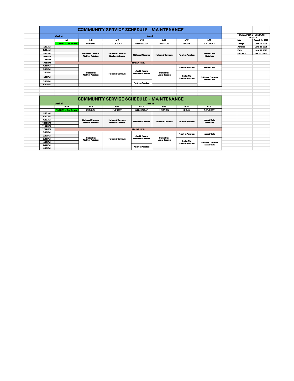CS Maintenance Schedule - Week of June 8-15, 2026 - Studocu