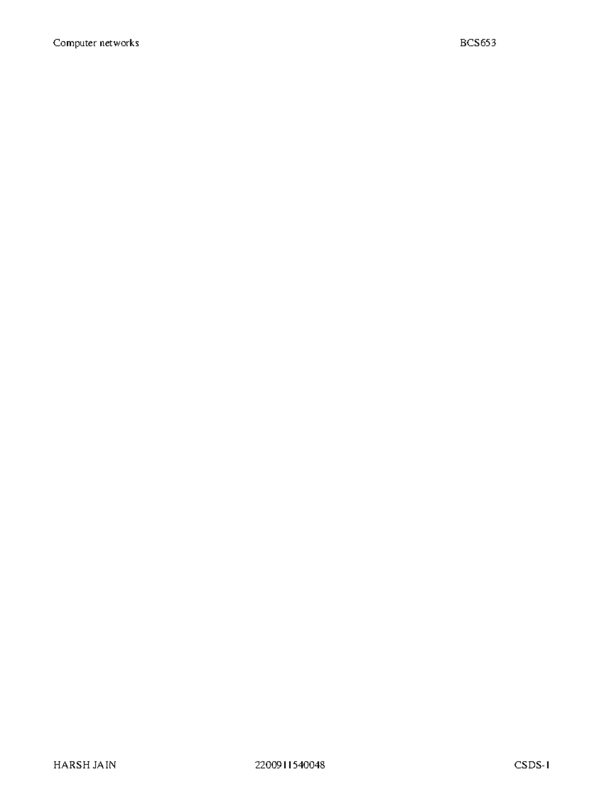 Computer Networks Lab Report BCS653 - Experiments Overview - Studocu