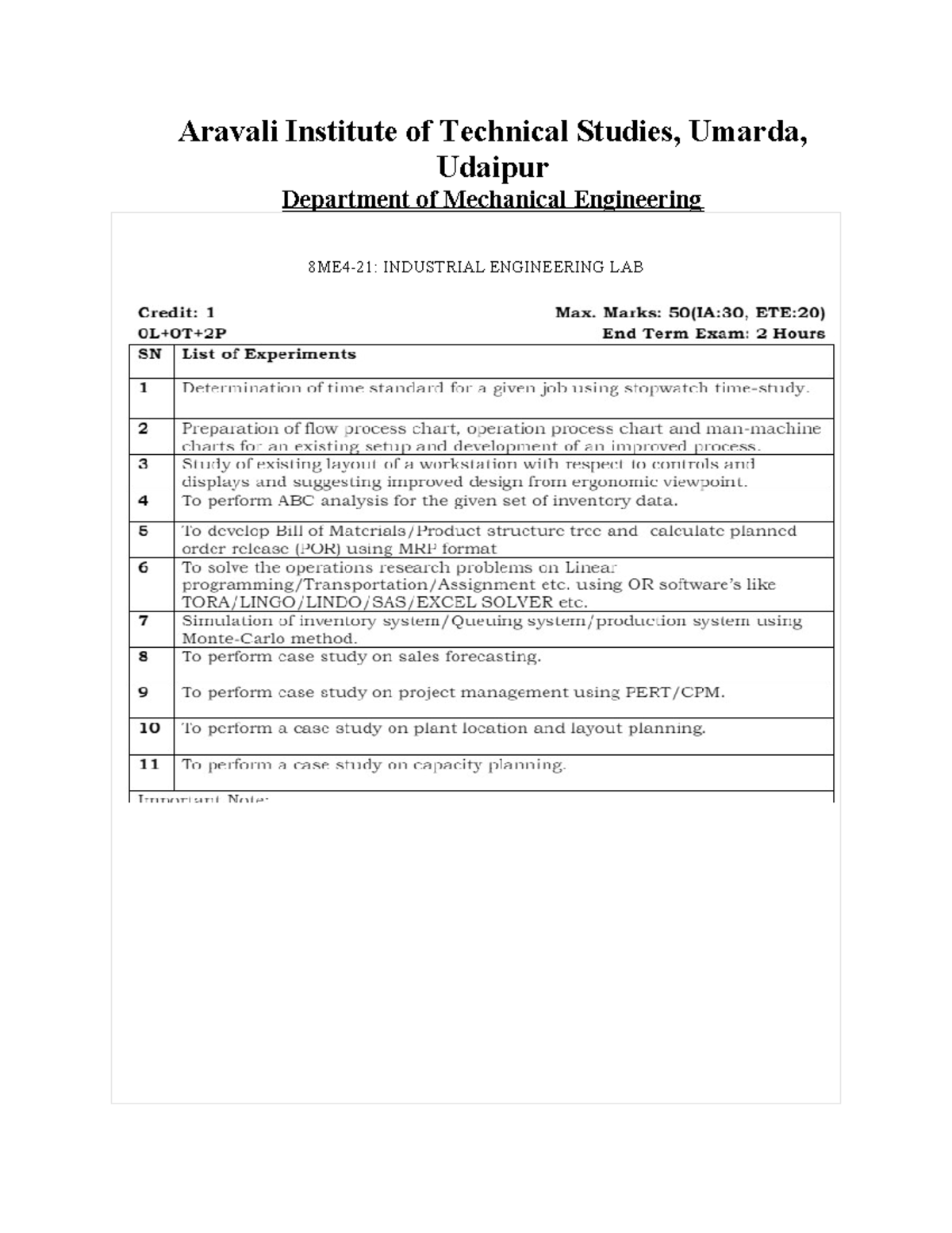 **IE Lab - Experiments on Time Studies, Process Optimization ...