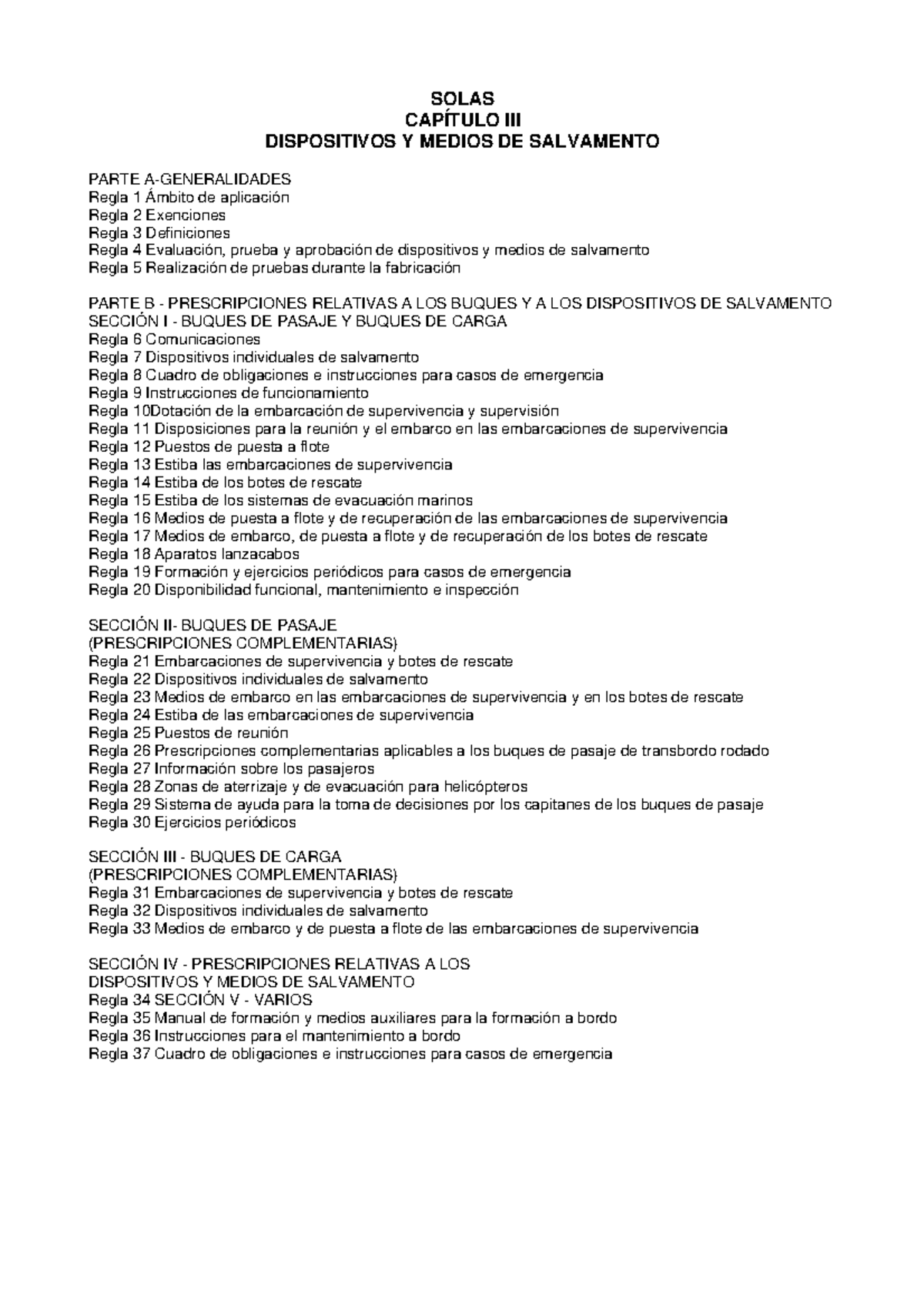 Solas Cap III: Dispositivos y Medios de Salvamento - Generalidades y ...