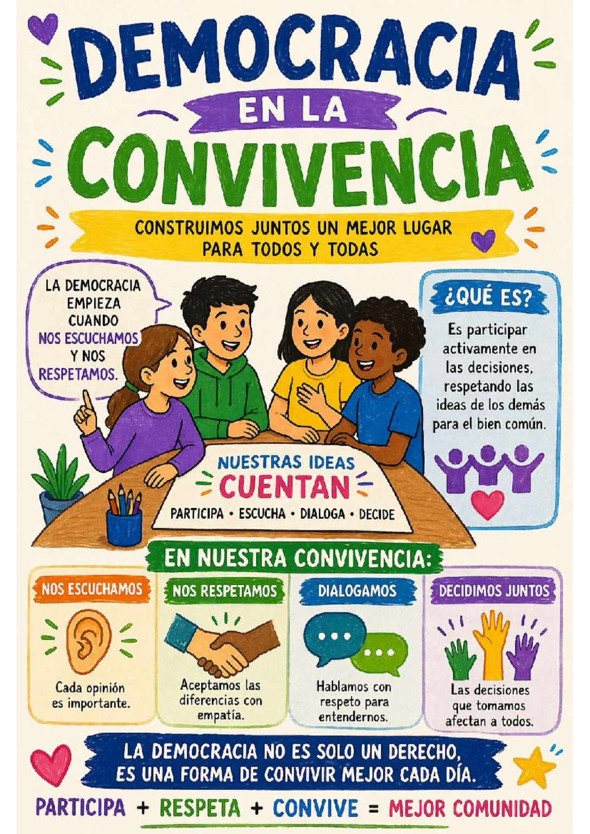 Afiche de democracia - Comunicación - CONSTRUIMOS JUNTOS UN MEJOR LUGAR ...