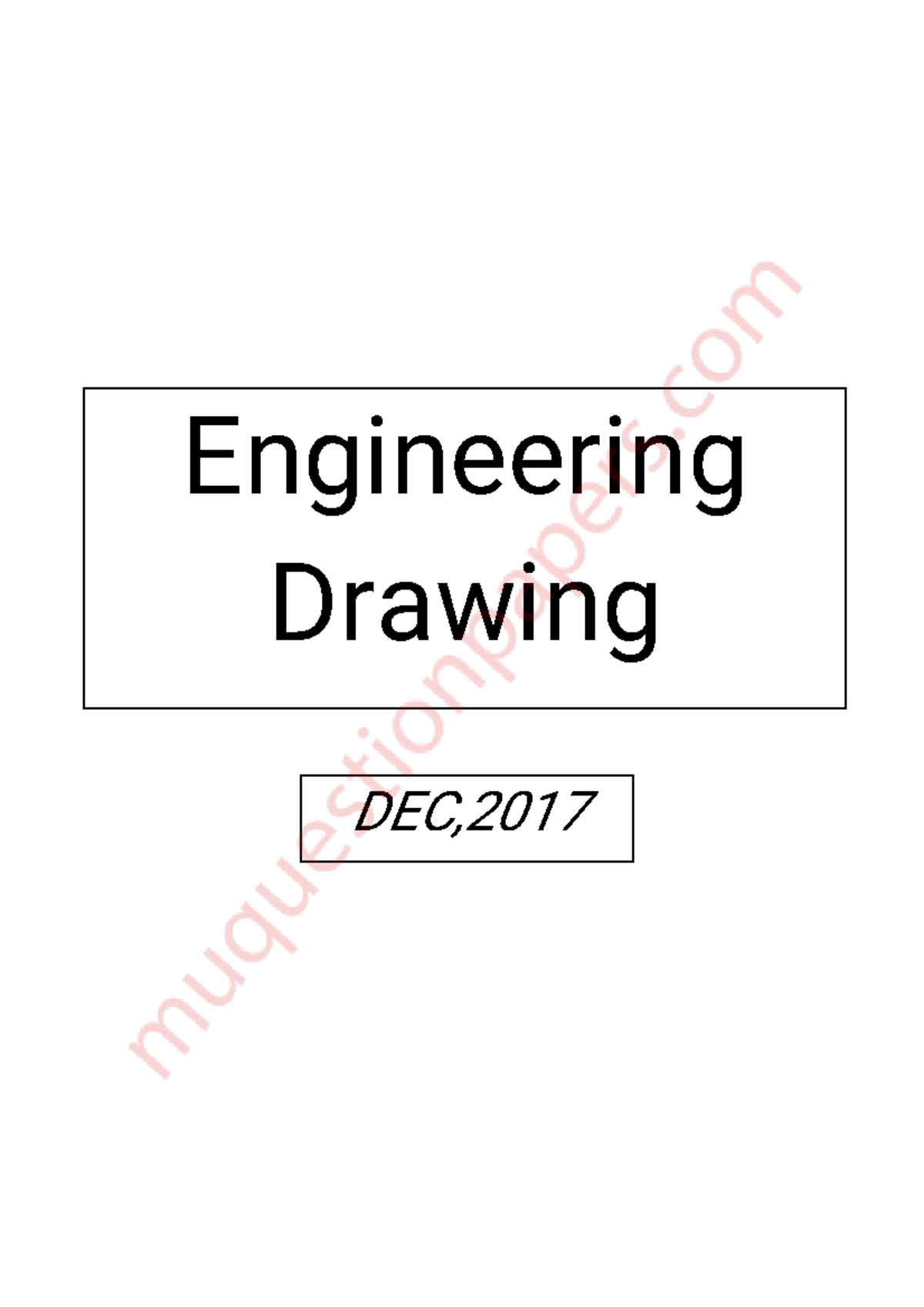 Engineering Drawing DEC 2017 Practice Paper with Projections and Curves ...