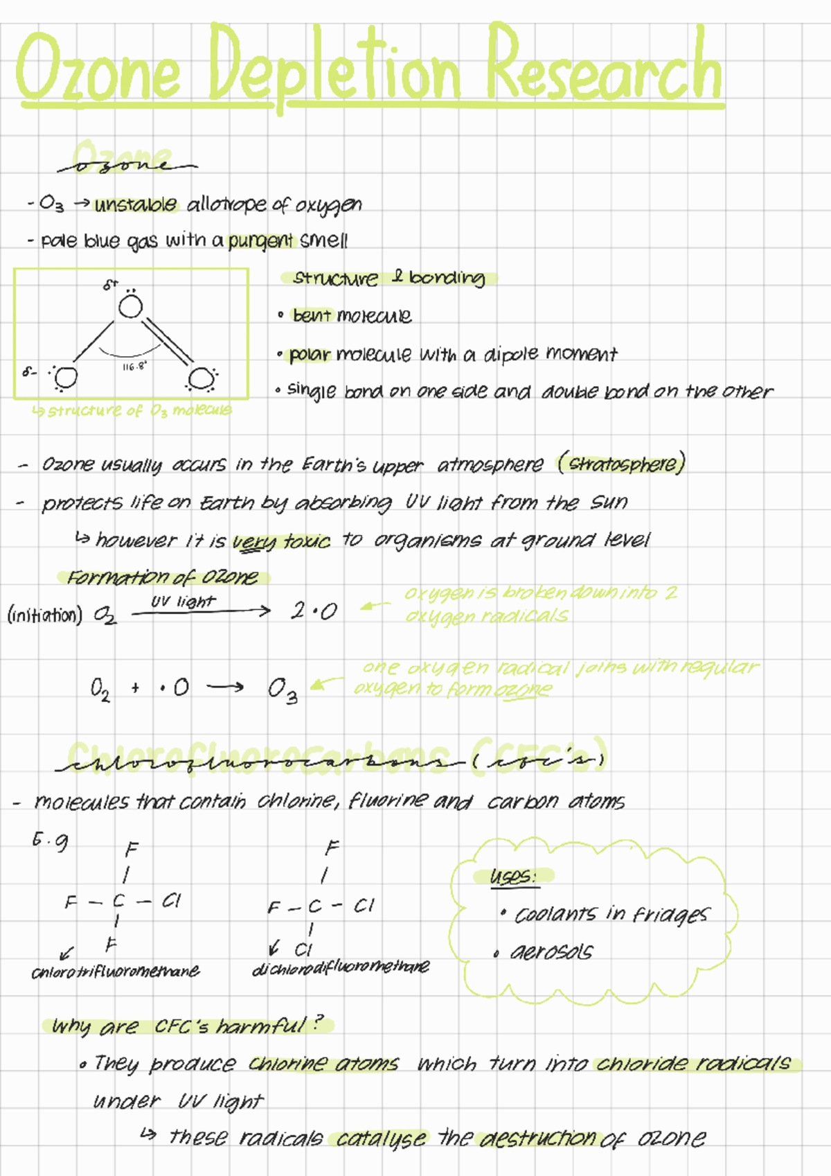 Ozone depletion research task - Studocu