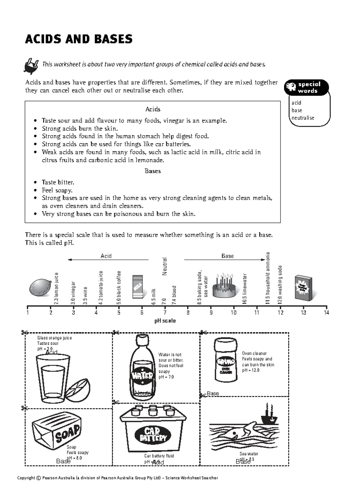 Worksheet - Acids and Bases Overview and pH Scale - Studocu