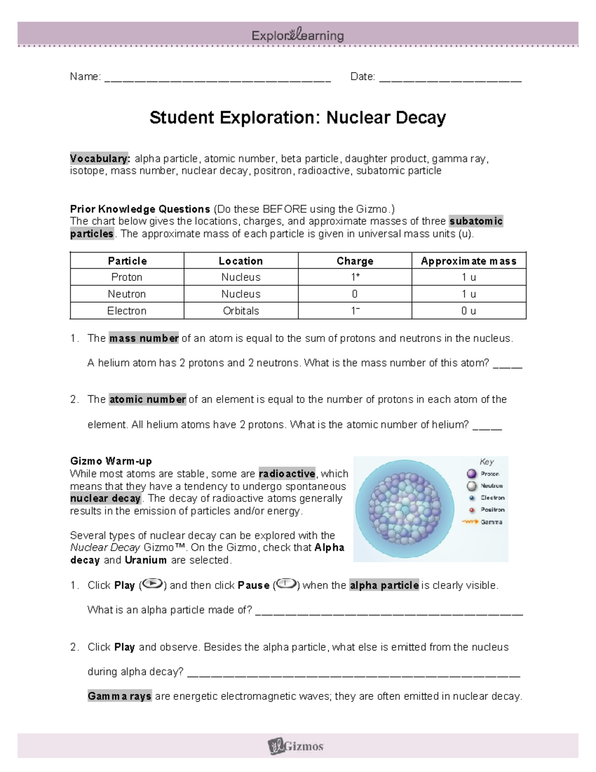 1728071360 - Student Exploration: Understanding Nuclear Decay Concepts ...