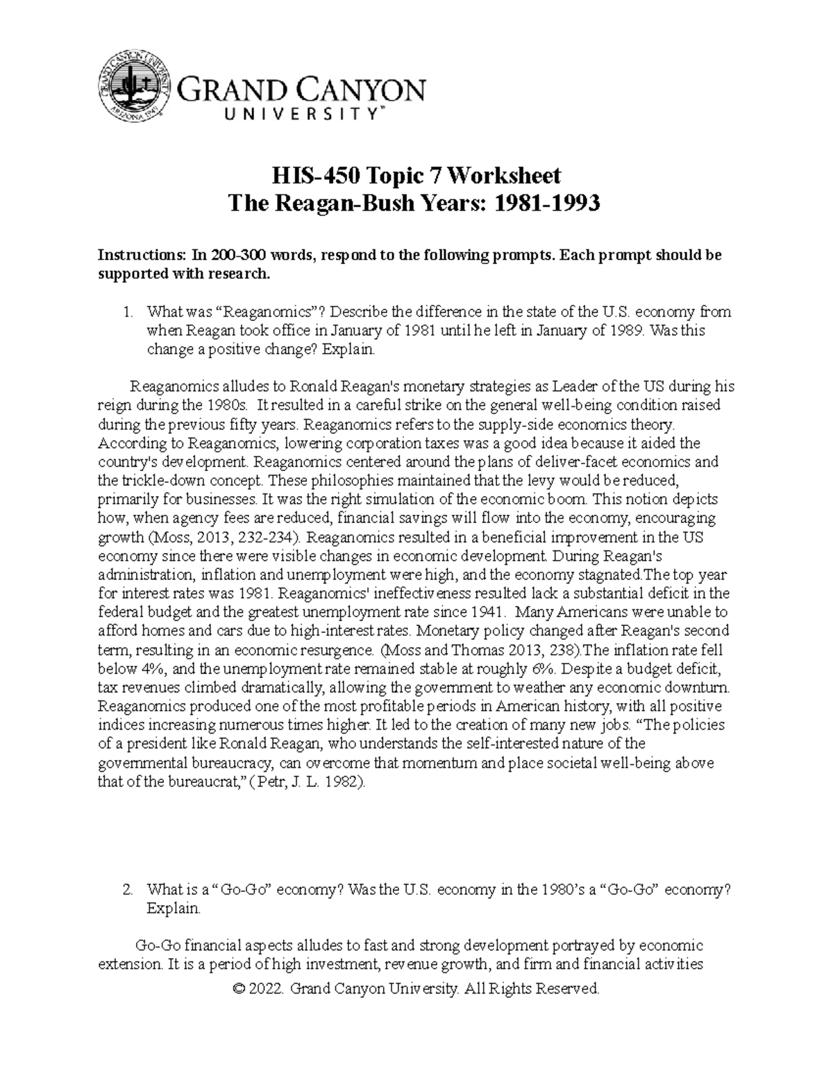 HIS 450 T7 The Reagan Bush Years Worksheet - HIS-450 Topic 7 Worksheet ...