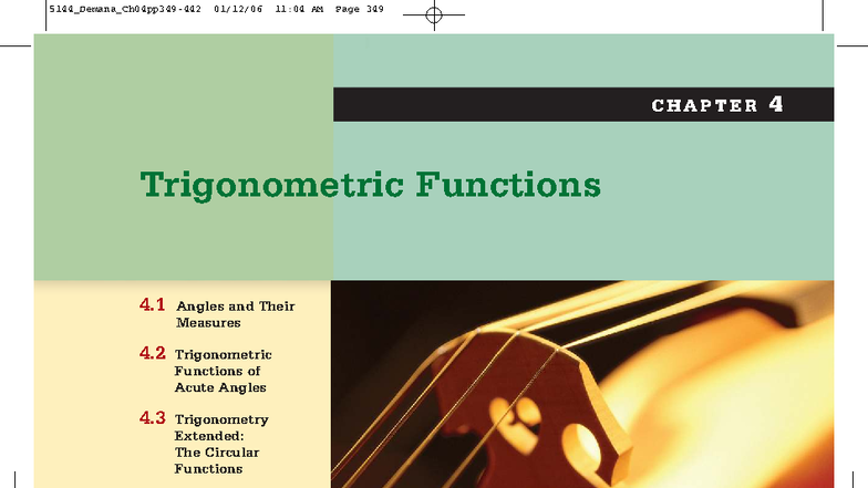 Pre-Calc 11:04 AM - Chapter 4: Trigonometric Functions Overview - Studocu