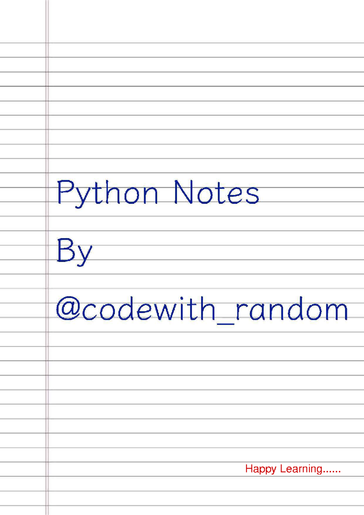 Python Notes: Comprehensive Guide to Basics & Advanced Topics - Studocu