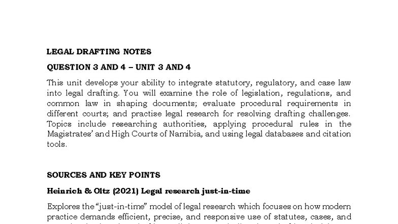 legal drafting - You will examine the role of legislation, regulations ...
