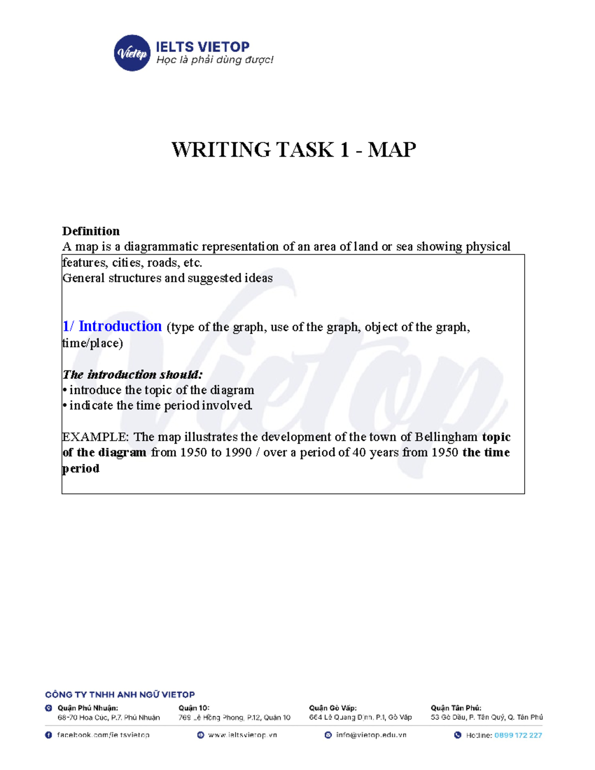Writing TASK 1 - MAP - nothing - WRITING TASK 1 - MAP Definition A map ...