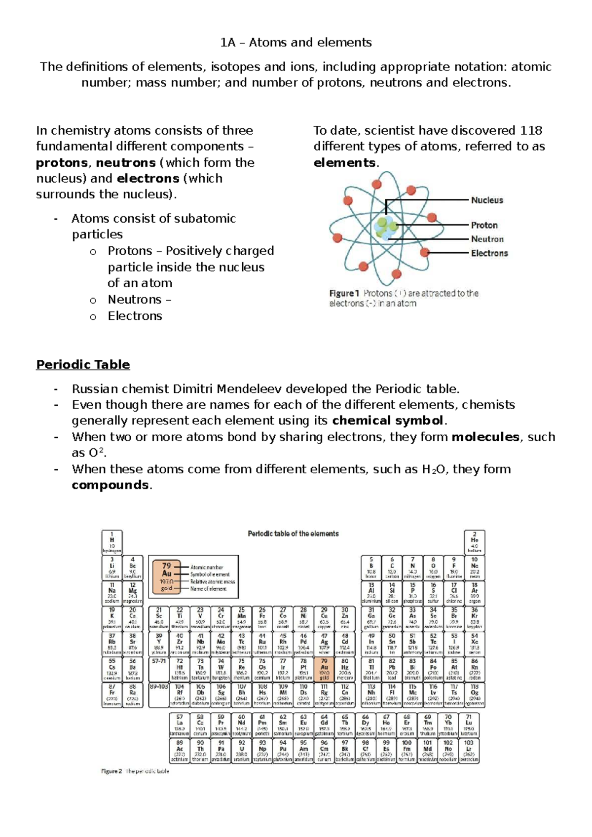 1A - Atoms and Elements: Definitions of Isotopes, Ions, and Atomic ...