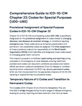 ICD-10-CM Chapter 22: Special Purposes Coding Guidelines - Studocu