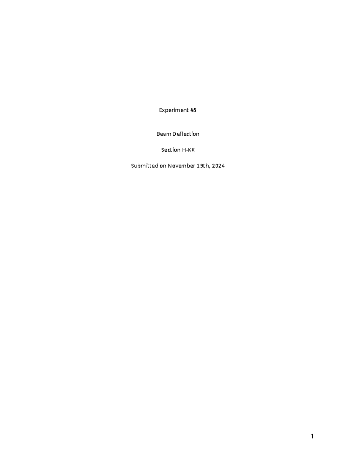 Lab #5 ENGR 244 - This is beam deflection lab 5 report - Experiment # 5 ...