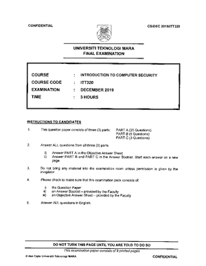 Tutorial Chapter 2 Types of Attacks - Tutorial Chapter 2 – Types of Attacks Objective: 1 ...