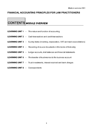 FAC1503 2021 Learning unit 8 - FINANCIAL ACCOUNTING PRINCIPLES FOR LAW PRACTITIONERS LEARNING ...