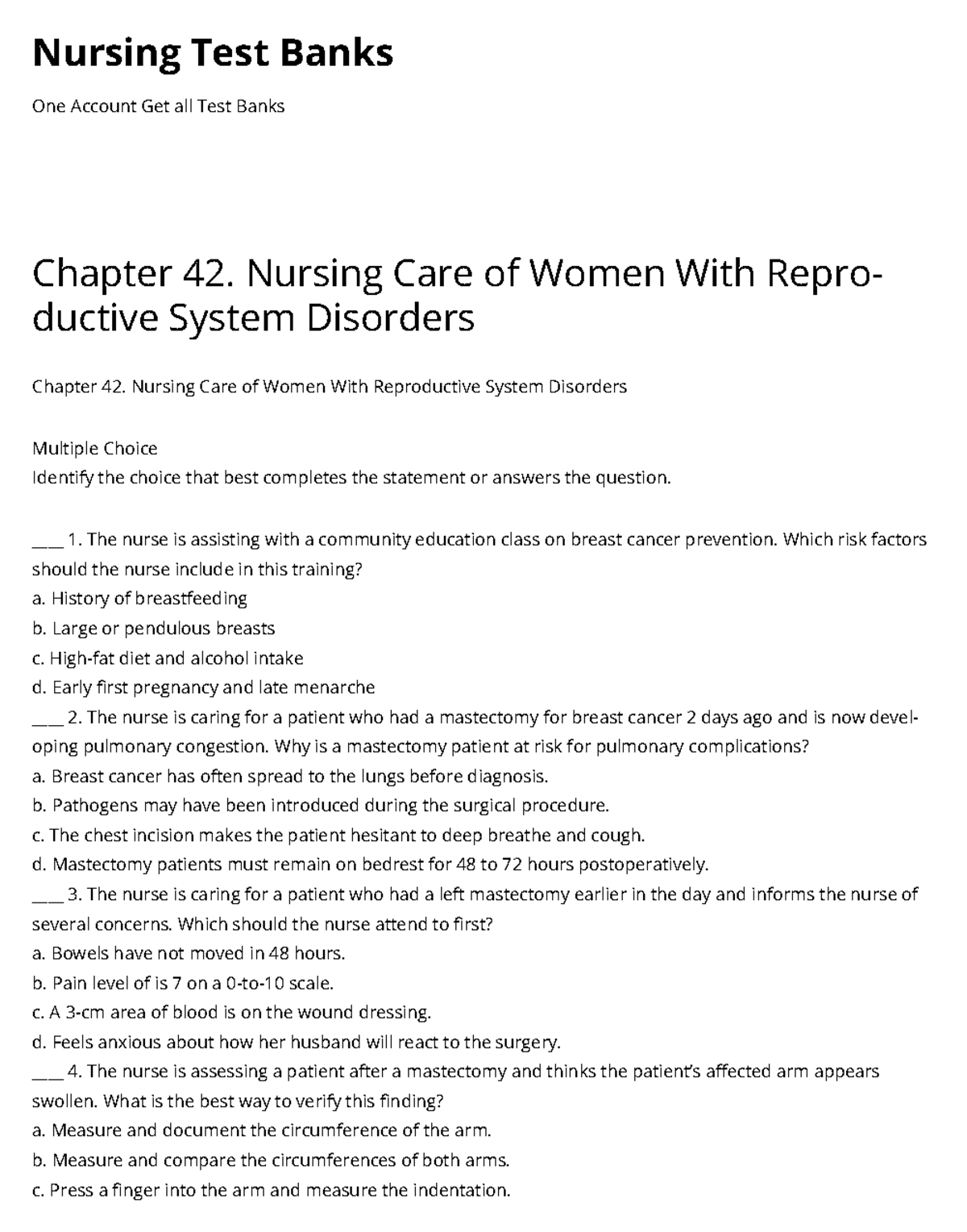 Chapter 42 - Nursing Care of Women with Reproductive System Disorders ...