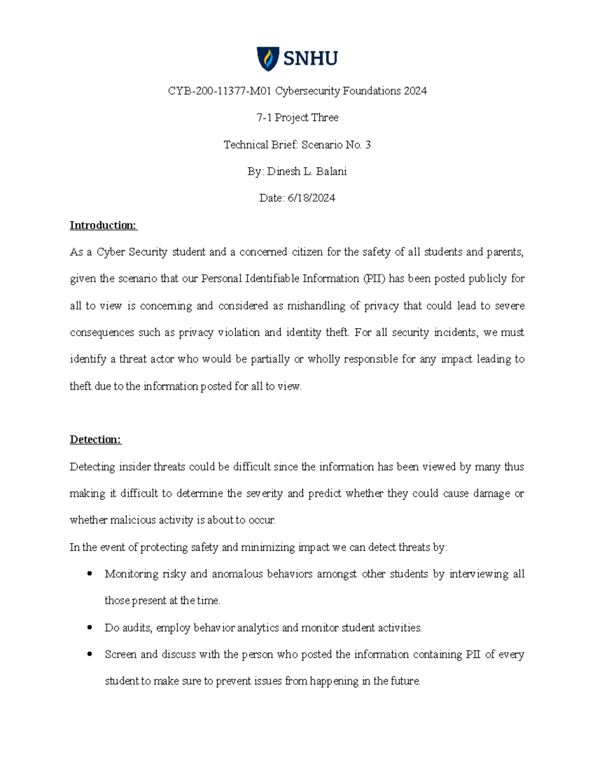 CYB 200 Project Three: Analyzing PII Breach Risks and Responses - Studocu