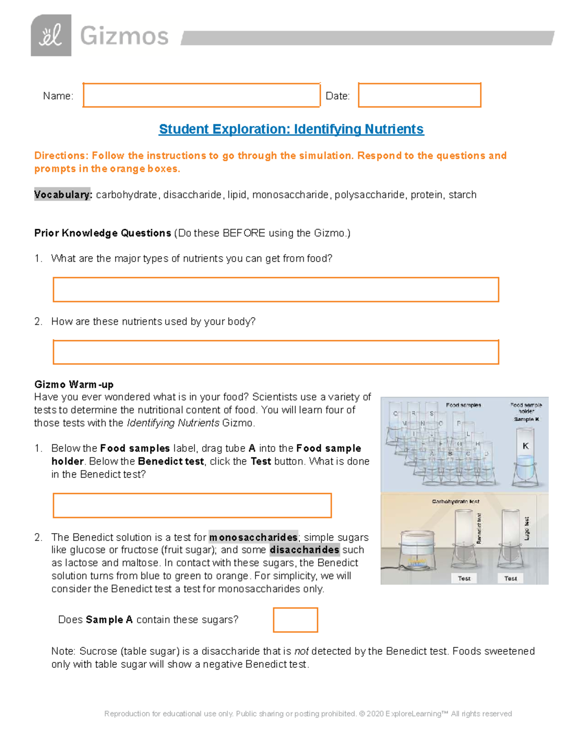 Identifying Nutrients SE Exploration Guide - Studocu