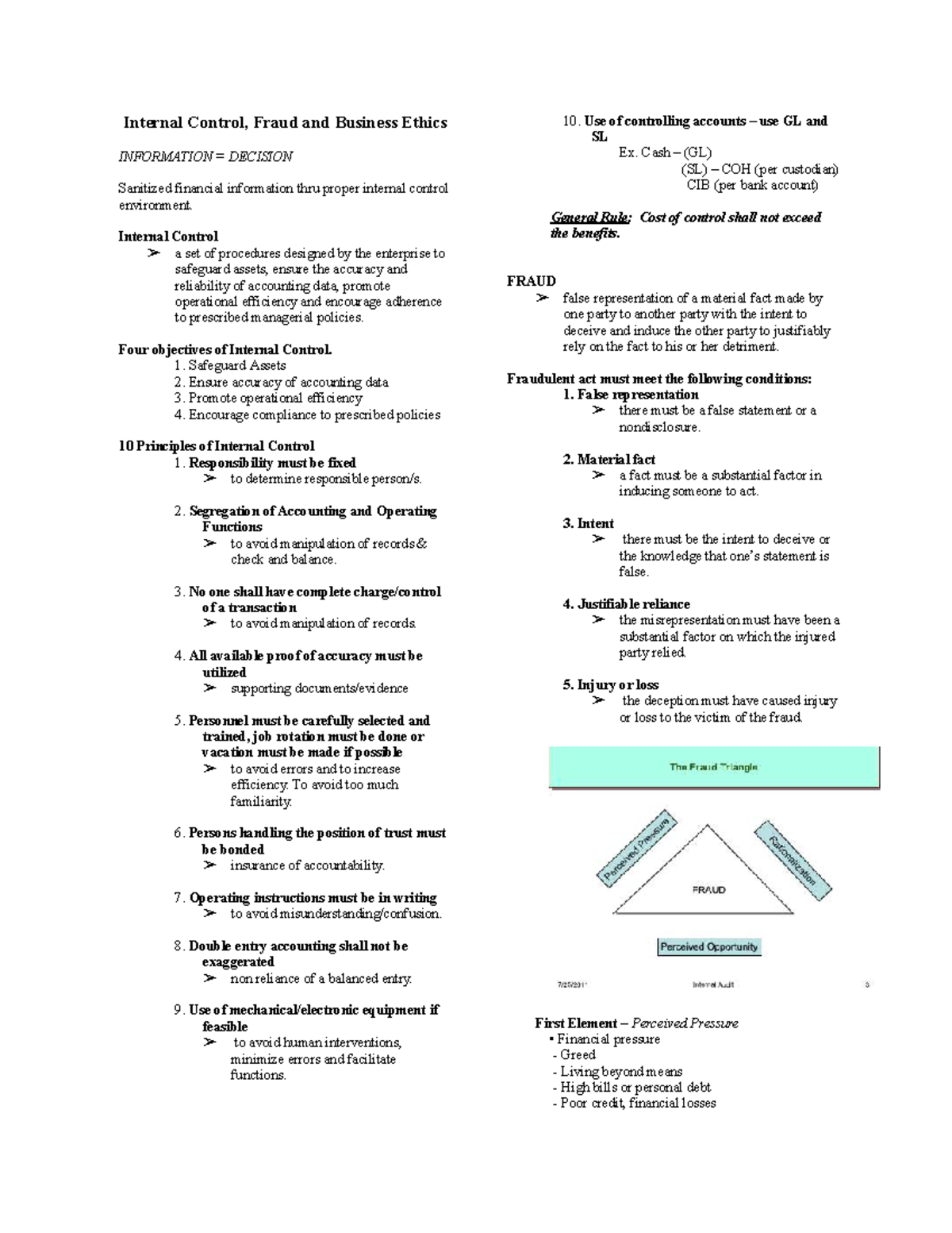 Internal Control, Fraud, and Business Ethics: Key Insights and ...