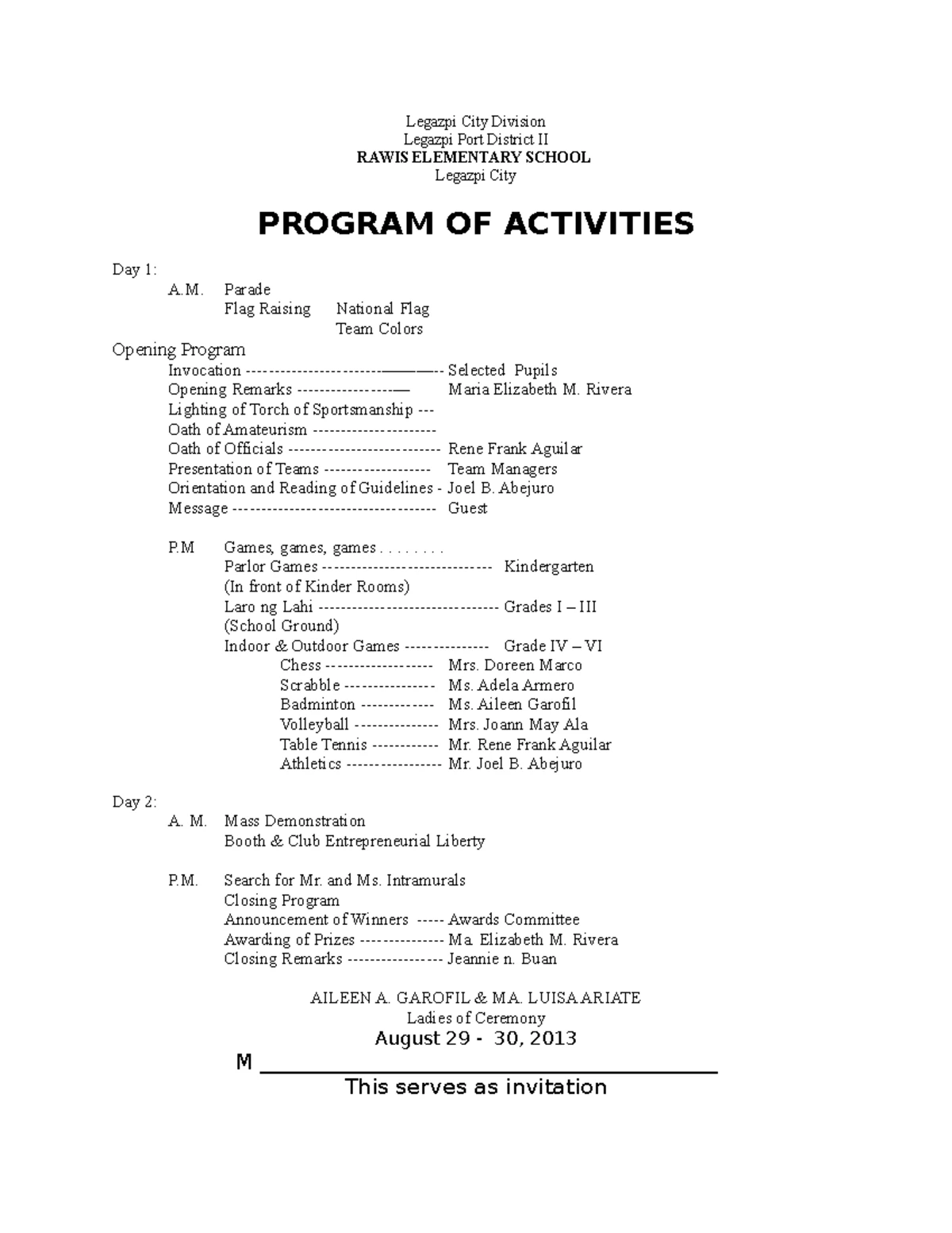 Campfire Script and Program Flow for Filipino Scouts Event - Studocu