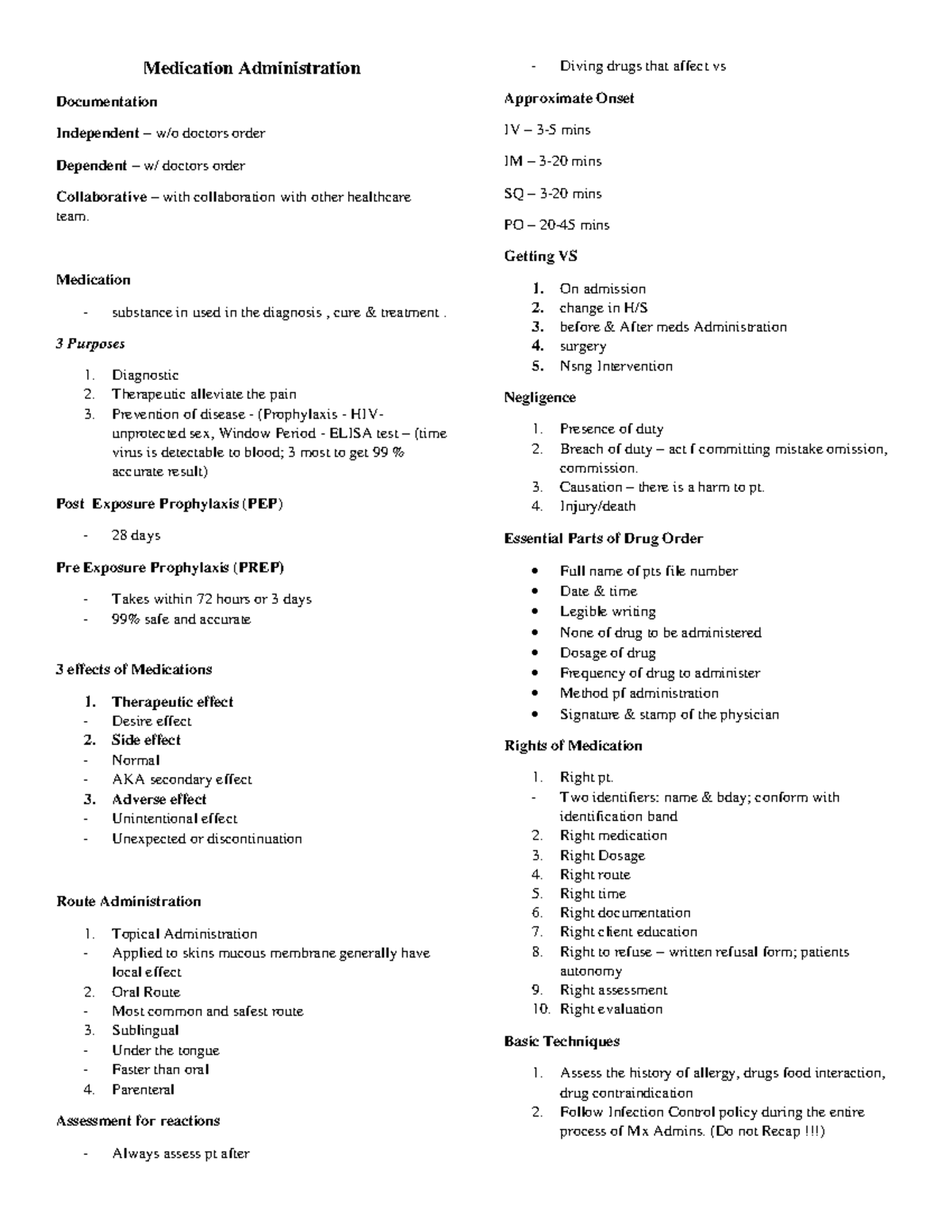 Medication Administration ( Funda) - Medication Administration ...