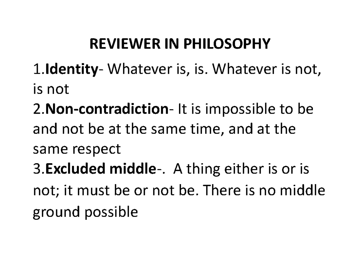 Philosophy Reviewer Guide: Key Concepts & Theories - Studocu