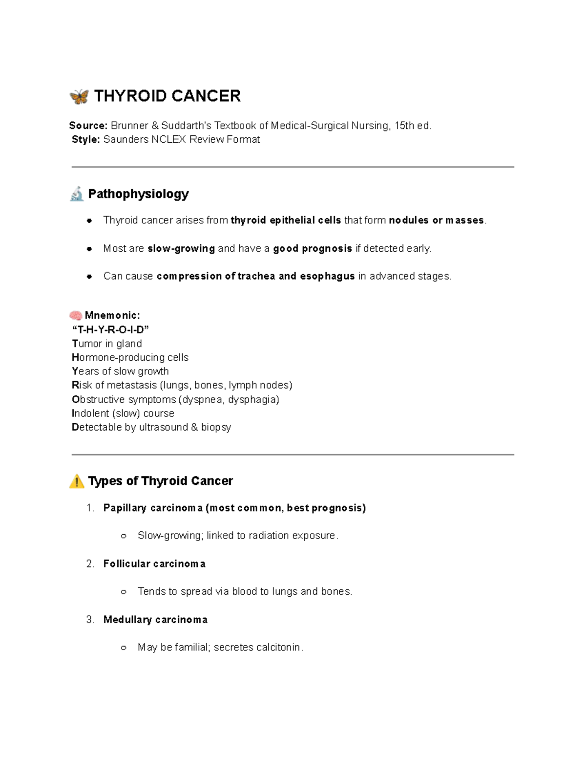 THYROID CANCER Pathophysiology & Nursing Management - NCLEX Review ...