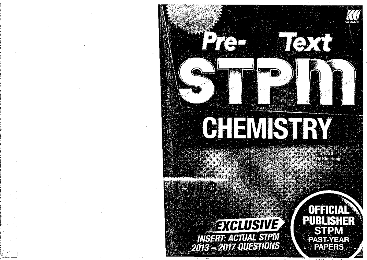 Chemistry Study Guide STPM Sem 3: Comprehensive Notes and Examples ...