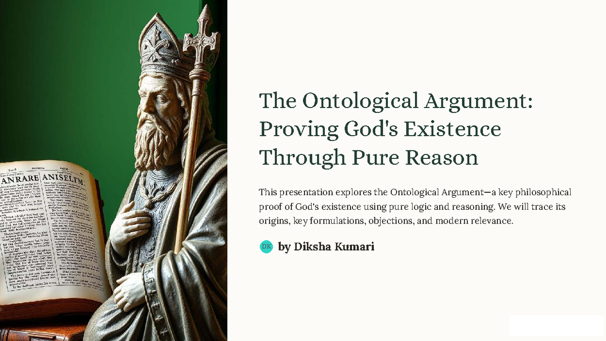 Phil 4a The Ontological Argument Proving God S Existence Through