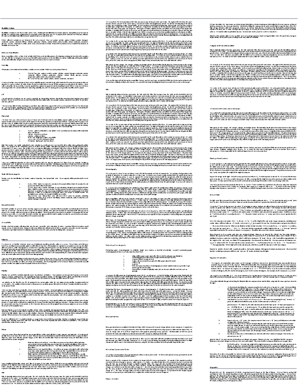 Forensics Cheat Sheet for Sci Oly: Qualitative Analysis Overview - Studocu