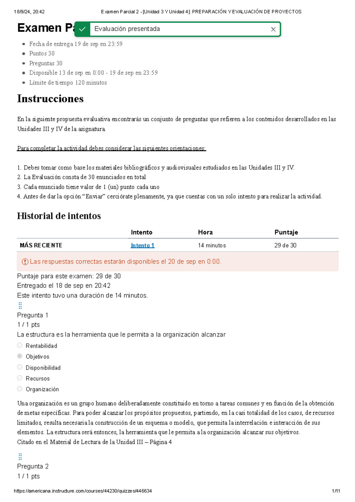 Examen Parcial 2 - [Unidad 3 Y Unidad 4] Preparación Y Evaluación DE Proyectos - Examen Parcial ...