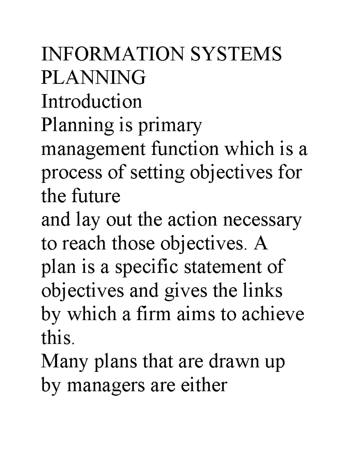 INFORMATION SYSTEMS PLANNING: Key Concepts and Project Management ...