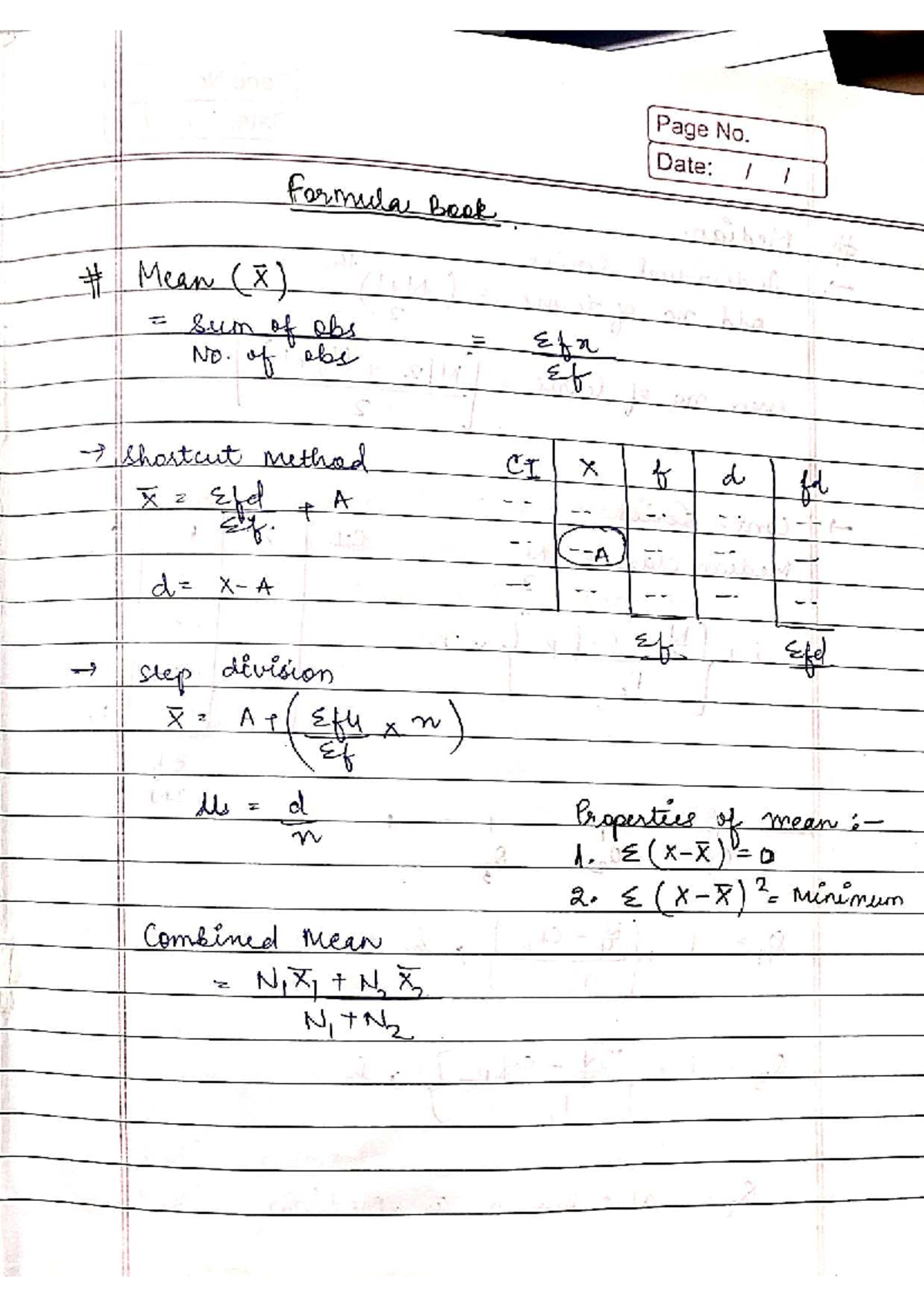 Business Statistics Formula Book: Mean, Median, S.D., and More - Studocu