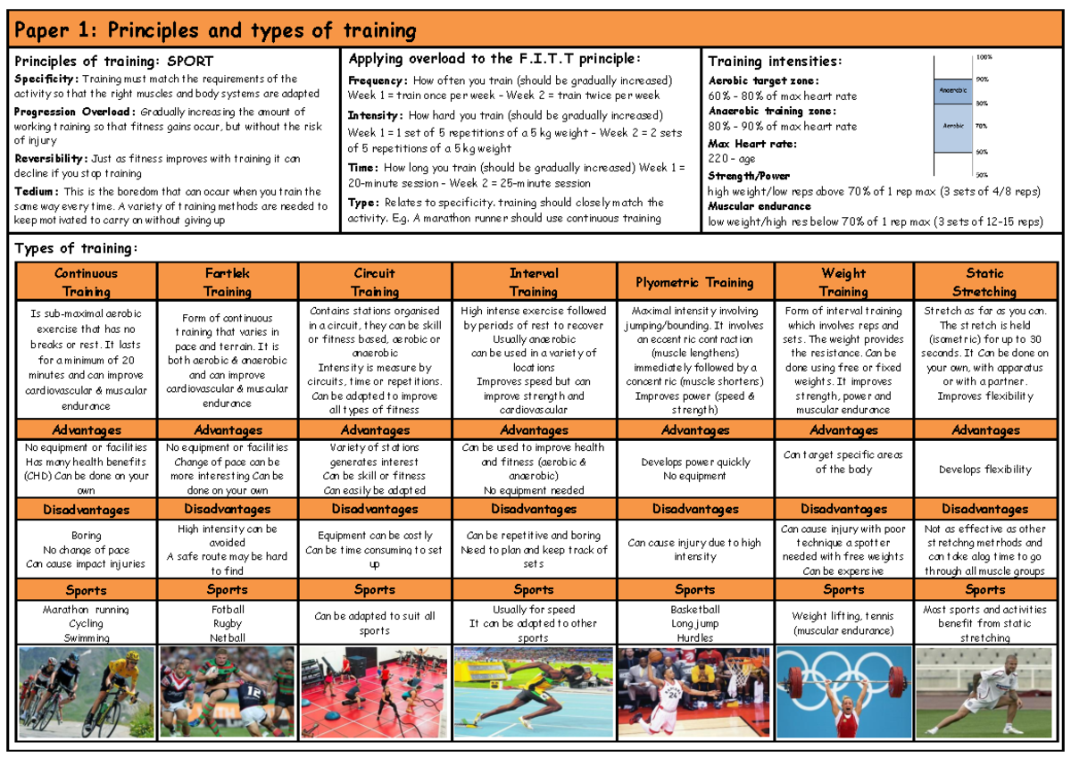 Principles & Types of Training: An Overview for PE 101 Students - Studocu