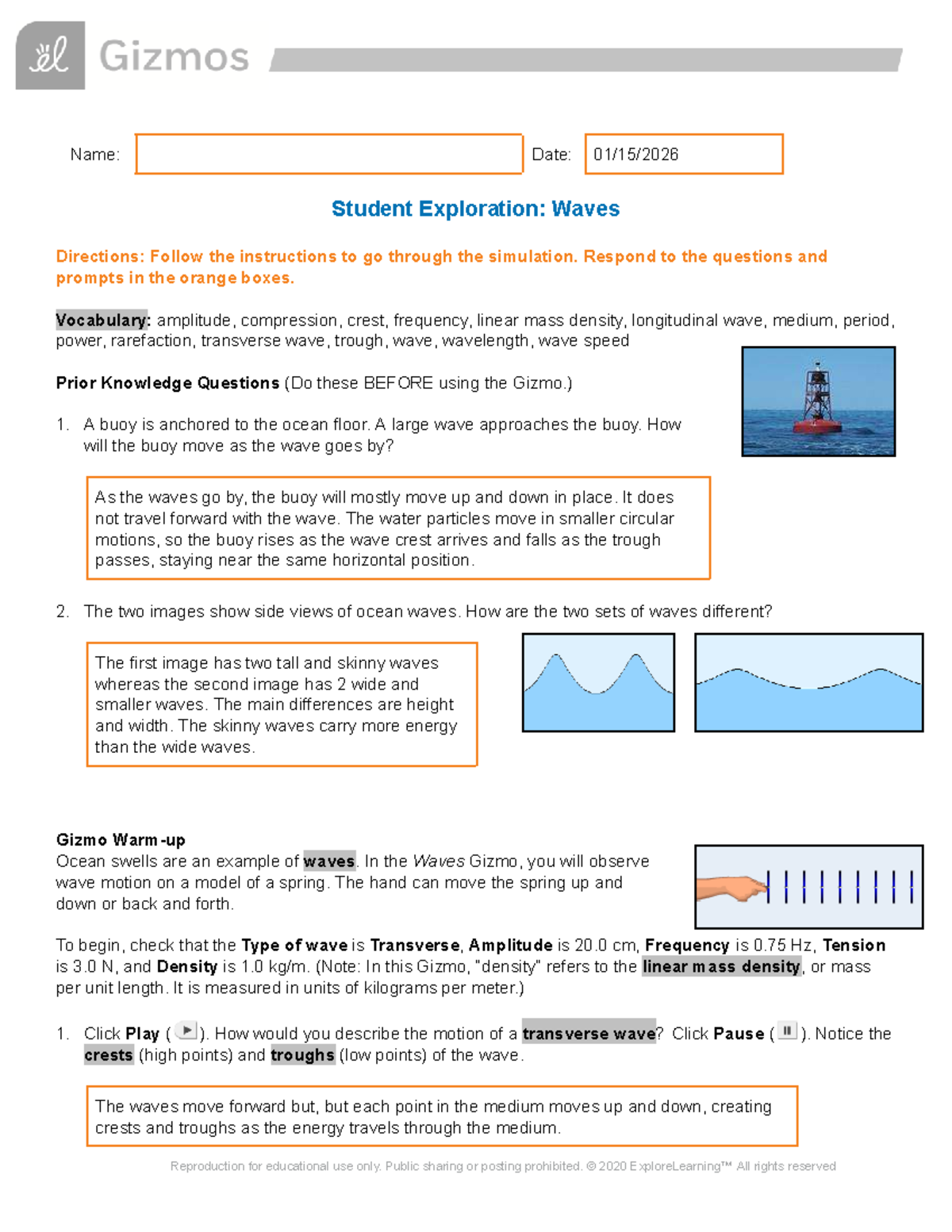 Waves SE: Student Exploration on Wave Dynamics and Properties - Studocu