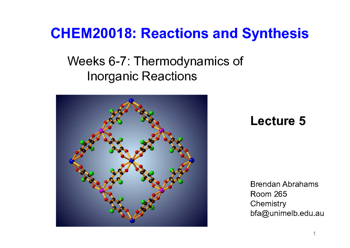 CHEM2001 Lecture: Frost Diagrams in Redox Reactions - Studocu