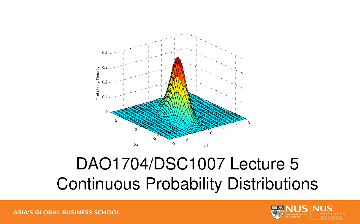 Lecture 5: Continuous Probability Distributions (5-Continuous ...