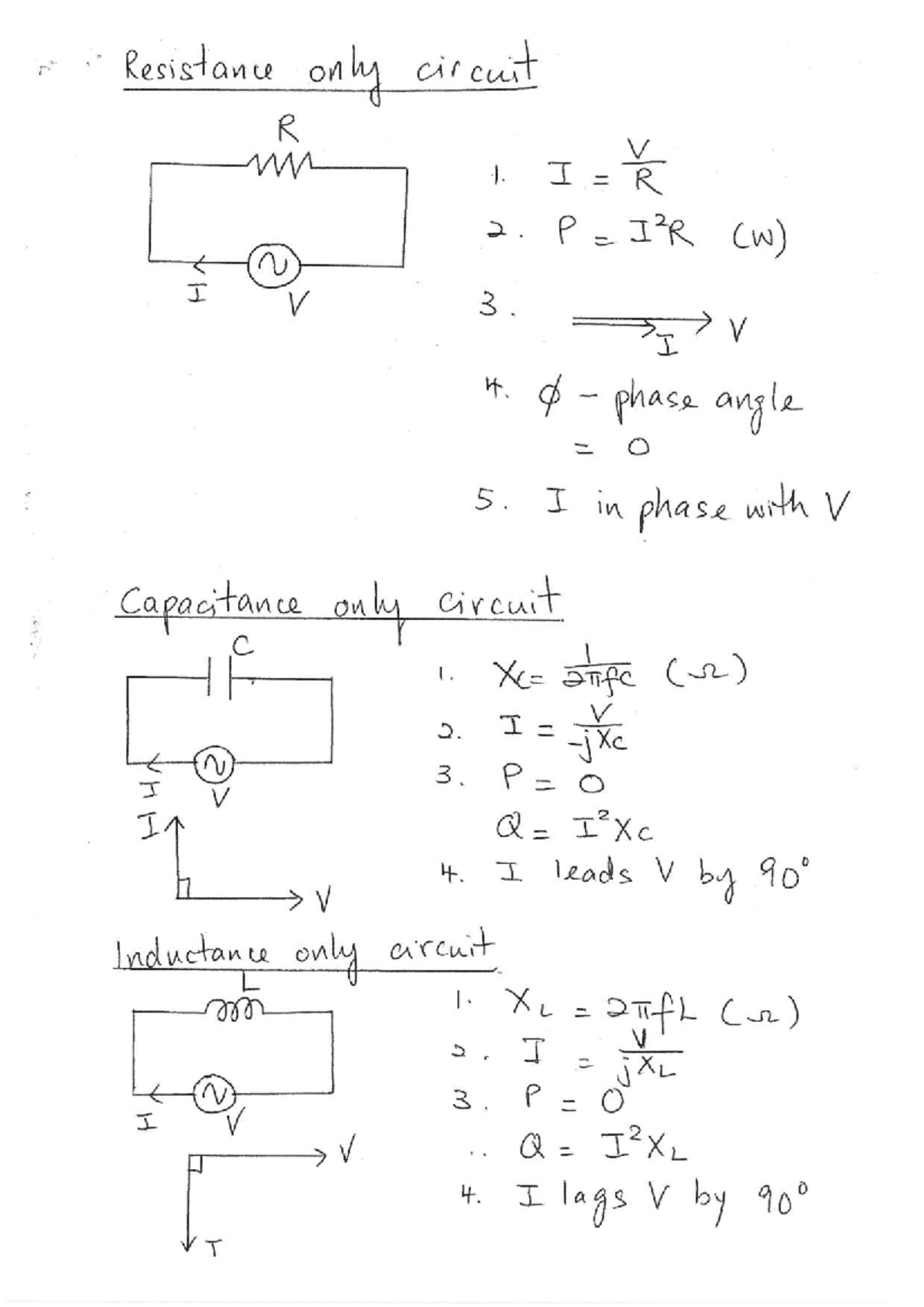AC Series Circuit Summary: RLC Analysis and Impedance - Studocu